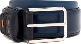 Santoni ceinture en cuir à boucle - Bleu