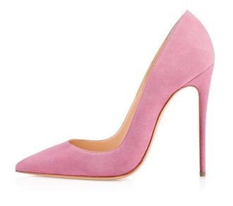 EDEFS Damen Spitze Pumps Stiletto High Heels Schuhe Party Abendschuhe Hochzeit Pink Größe EU43
