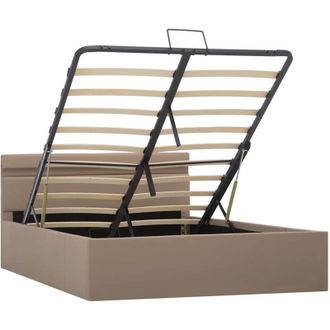 vidaXL Vidaxl - Cadre de lit &agrave; rangement hydraulique sans matelas 120x200 cm