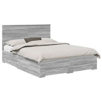 vidaXL Struttura Del Letto Con Cassetto Grigio Sonoma 150 X 200 Cm Vidaxl