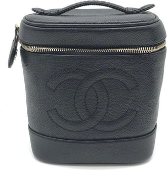 Chanel Femme, Sacs, Noir, Taille: ONE Size Sac &agrave; main Vanity en cuir Caviar
