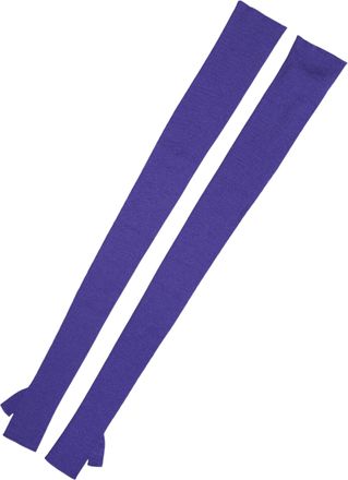 Dolce & Gabbana Womens Violet Wool Fingerless Elbow Length Mitten Gloves