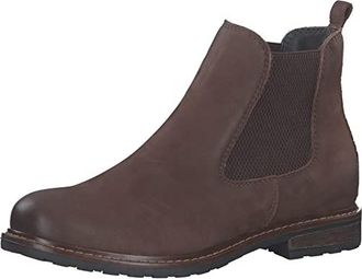 Tamaris Femme Bottines, Dame Bottines Chelsea,Demi-Bottes,Bottines,Bottes de Glisse,Plat,Chocolate Nub.,36 EU