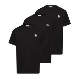 Moncler Homme, Tops, Noir, Taille: XL Lot de trois T-shirts &agrave; logo
