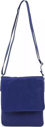 Generic Vera Pelle Sac à bandoulière en cuir véritable pour femme, bleu marine, Medium Clutch