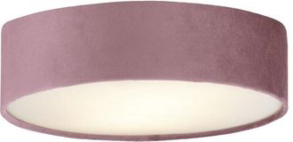 Searchlight Searchlight Drum Pleat 3 Light Velvet Flush, Rosaton