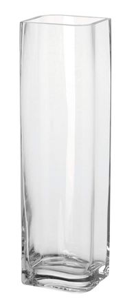 Leonardo Kasten-Vase Lucca, moderne Blumenvase, handgefertigtes Unikat in rechteckiger Form aus Glas, H 41 x B 9-cm, 014328