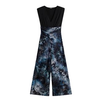 Desigual Jumpsuit aus zwei Stoffen - - Jumpsuits & Playsuits - Damen - Blau - M