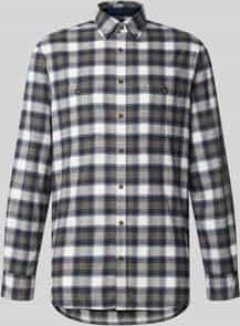 Christian Berg Regular Fit Freizeithemd aus Flanell mit Button-Down-Kragen