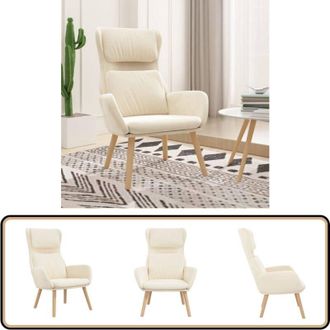 vidaXL Relaxsessel Cremewei&szlig; Samt - Samtsessel - Bequemer Sessel - Lounge Chair - Cremefarbener Sessel - Sessel F&uuml;r Wohnzimmer