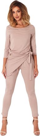 Lemoniade eleganter Jumpsuit mit modischem Schnitt und ausgefallenen Details, Modell 2 Cappuccino, Gr. L