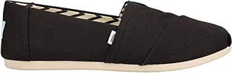 Toms Femme Alpargata en Coton recyclé Mocassin Plat, Blanc Noir, 42.5 EU
