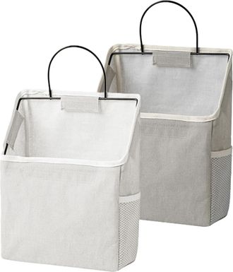 SOLUSTRE 2 St&uuml;ck Teiliges Faltbare Wand aufbewahrungstaschen mit Klebrigem Haken Robuste Stoff h&auml;ngetaschen f&uuml;r Schrank T&uuml;r und Wohnzimmer Praktische Organizer