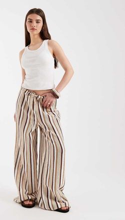 Aray Geh&auml;kelte Strandhose in Braun gestreift-Brown