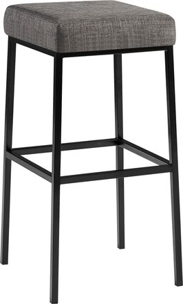 Clp Barhocker Montreal I Gepolsterter Barstuhl mit Stoffbezug I Tresenhocker mit Metallgestell, Farbe:grau, Gestell Farbe:schwarz