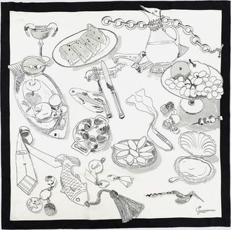 Jacquemus Designer-Seidenschal mit mehrfarbigem Grafikdruck