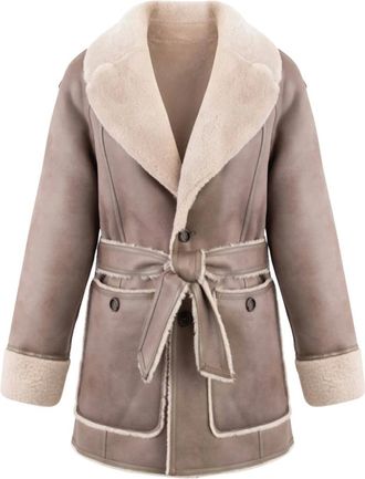 Urban Code Femme, Vestes, Gris, Taille: 44 FR Manteau R&eacute;versible en Fausse Fourrure