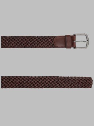 HUGO BOSS Woven Calf Leather Belt - Brown