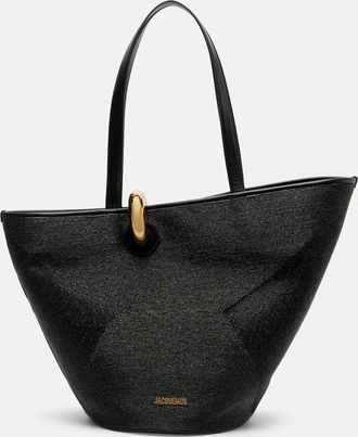 Jacquemus Cabas Bambola Large &agrave; effet raphia