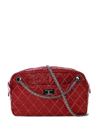 Chanel 2008-2009 mittelgroße gesteppte Umhängetasche aus gealtertem Kalbsleder - Rot