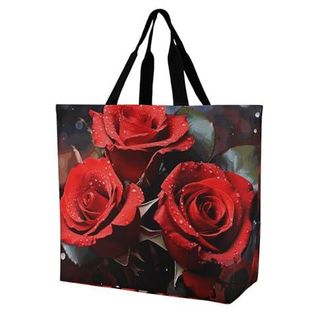 Generic Roses Rouges Romantiques Sac A Main Femme R&eacute;utilisable Sacs D&eacute;contract&eacute; Sac &Agrave; Bandouli&egrave;re Pour Universit&eacute; Travail Gym