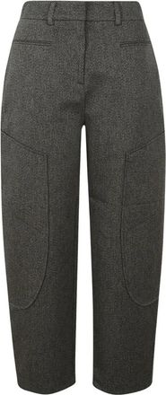 Ganni Femme, Pantalons, Vert, Taille: 38 FR Mouline Suiting Curved Pants