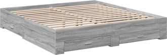 vidaXL Cadre de lit à tiroirs sonoma gris 180x200 cm bois dingénierie