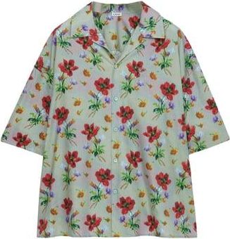 Loewe Chemise imprimée à manches courtes en coton et soie mélangés