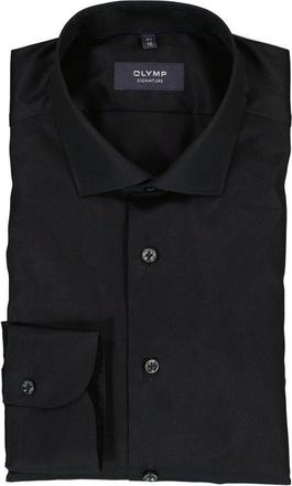 Olymp Herren Hemd schwarz Baumwolle