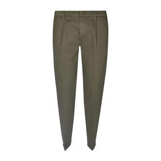 Fay Baumwoll-Twill-Hose mit Bundfalten - - Trousers - Herren - Gr&uuml;n - W30