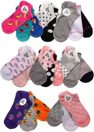 Billtornade Pack de 12 paires de socquettes fantaisie - Arrivage selon mod&egrave;le Lia - 36/40 Multicolore