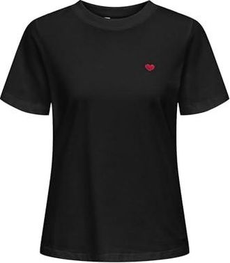Jacqueline de Yong JdY T-Shirt Jdypisa S/S imprim&eacute; JRS Noos pour Femme, Noir, XS