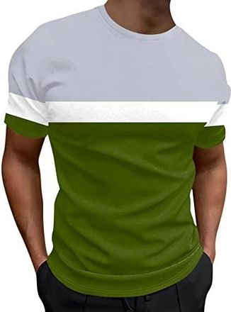 Generic Hauts ray&eacute;s d&eacute;t&eacute; pour hommes printemps et &eacute;t&eacute; loisirs sports respirant confortable plage vent rayures couleur t-shirt &agrave; manches courtes, Jn, XXL