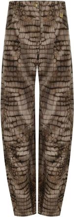 Elisabetta Franchi Femme, Jeans, Brun, Taille: W27 Alligator Print Barrel Jeans
