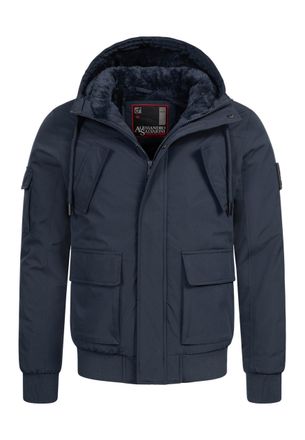 Alessandro Salvarini Herren Winterjacke (S-3XL) mit Kapuze und Fleecefutter AS432 - Navy Größe 3XL - Gr.3XL
