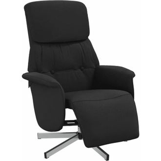 vidaXL Vidaxl - Fauteuil inclinable avec repose-pieds noir tissu