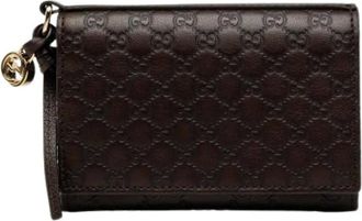 Gucci Porte-cartes Pre-owned - Femme - Pre-owned - Brun - Taille: ONE Size