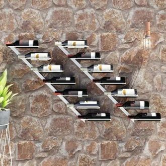 vidaXL Vidaxl - Wand-Weinregale f&uuml;r 7 Flaschen 2 Stk. Wei&szlig; Metall