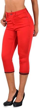 ESRA Jean Femme Capri High Waist Pantalon pour Femmes Capri Taille Haute Capri Jean J316