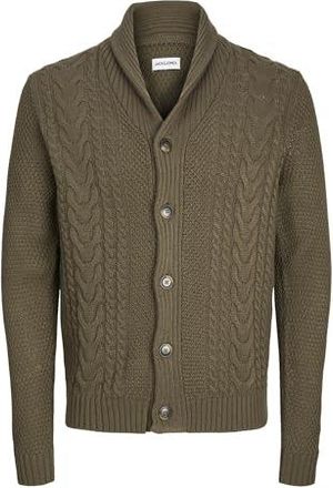 Jack & Jones Jjcraig Knit Shawl Neck Aw24 Cardigan, Kaki, L Homme