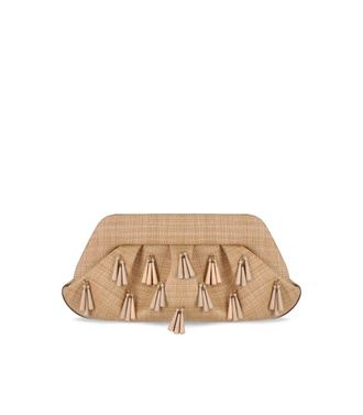 Themoir&egrave; POCHETTE EMERA PAPER FRINGES MACADAMIA THEMOIR&egrave;