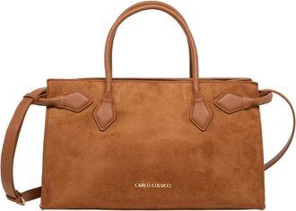 Carlo Colucci Femme, Sacs, Brun, Taille: ONE Size Suede Handbag