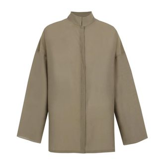 Cortana Gr&uuml;nes Khaki Baumwoll-Voile-Hemd - - Blouses & Shirts - Damen - Gr&uuml;n - S
