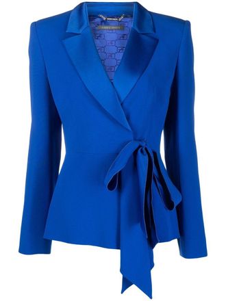 Alberta Ferretti blazer &agrave; boutonni&egrave;re crois&eacute;e - Bleu
