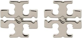 Tory Burch Femme, Accessoires, Gris, Taille: ONE Size Icon Stud Earrings