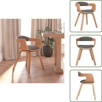 vidaXL Chaise &agrave; manger Gris clair Bois courb&eacute; et tissu - Chaises De Salle &Agrave; Manger - Chaise De Cuisine - Chaise Moderne - Chaise Design - Chaise Avec