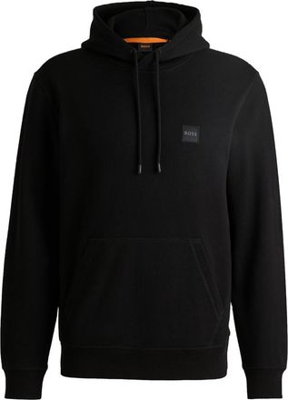 HUGO BOSS Hoodie aus Baumwolle mit Label-Aufn&auml;her in