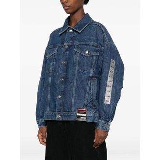 Alexander Wang Hotfix-Crystal Logo Jacket - Blue