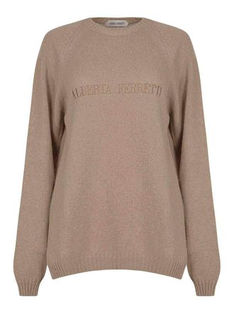 Alberta Ferretti Rundhalspullover - Camel