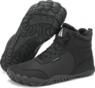 Mishansha Damen Herren Barfu&szlig;schuhe Winter Warm Gef&uuml;ttert Winterschuhe Outdoor rutschfest Barfuss Winterstiefel Bequem Leicht Winterboots mit Zero-Drop Solhe un